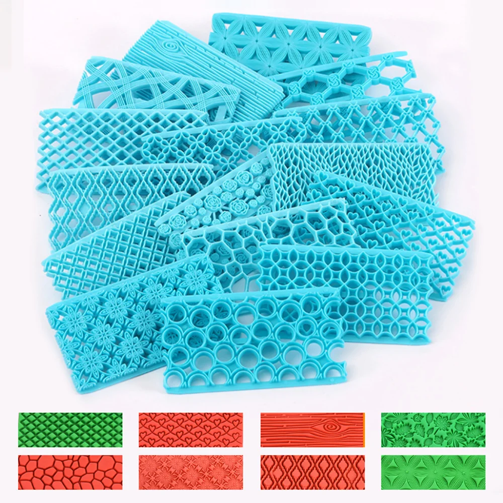 Fondant-Cake-Embossing-Mold-Chocolate-Heart-shaped-Diamond-Grain ...