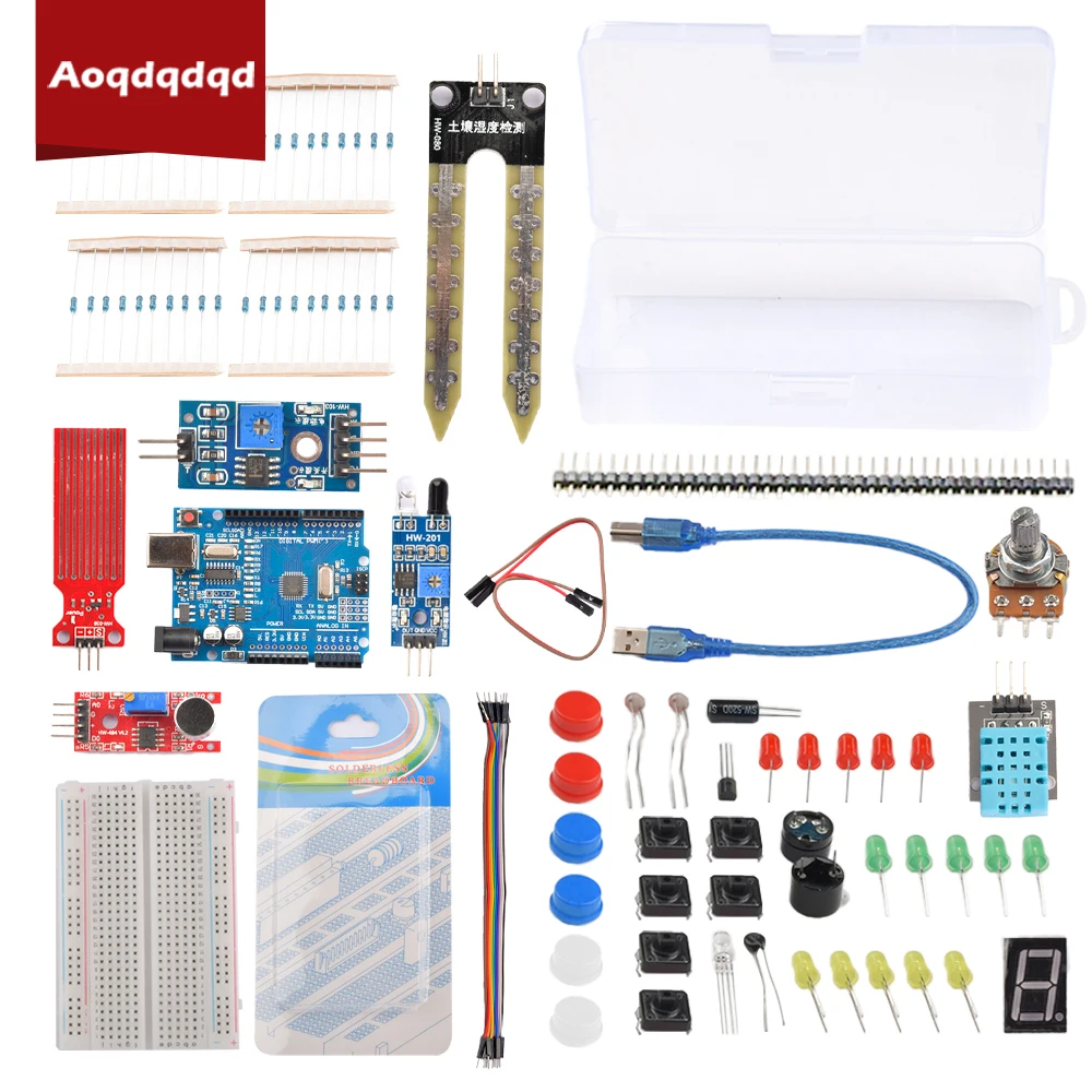 Kit básico de iniciación para Arduino Uno R3, Kit de bricolaje, placa ...