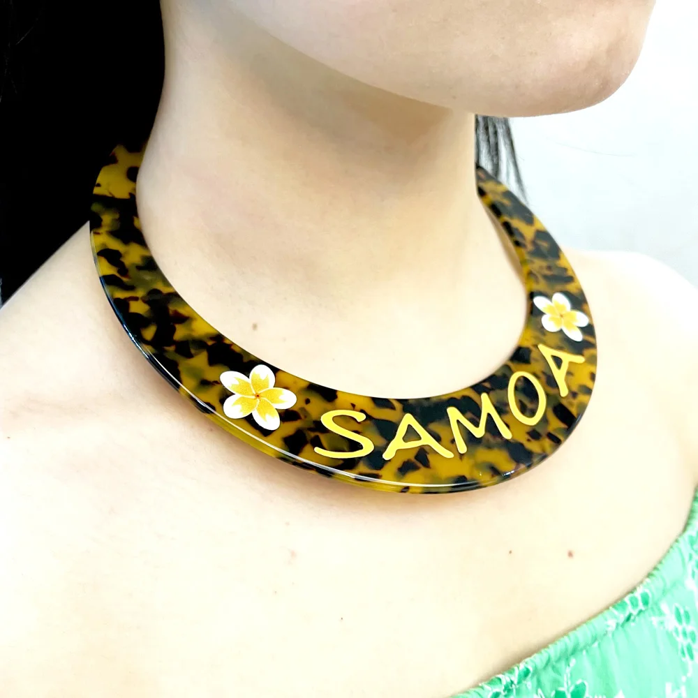 New Samoan Tongan Women Jewelry Chokers Necklace Tortoiseshell Acetate ...