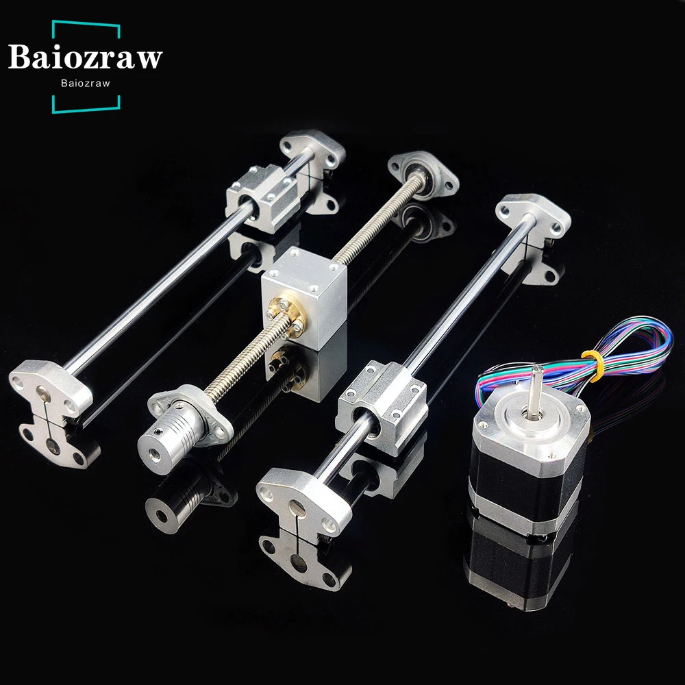 T8 Lead Screw Pitch 2mm Lead 8mm Length 200mm 800mm+ Kp08 Sk8 Sc8uu ...