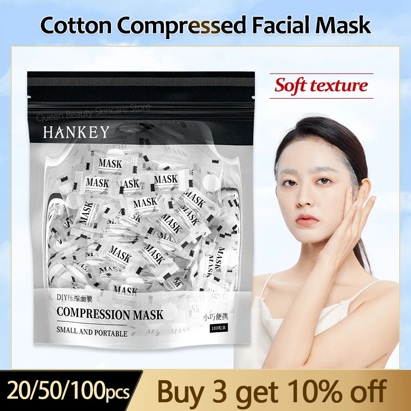 20-50-100pcs-Disposable-Compressed-Facial-Mask-Cotton-Non-woven-Towel ...