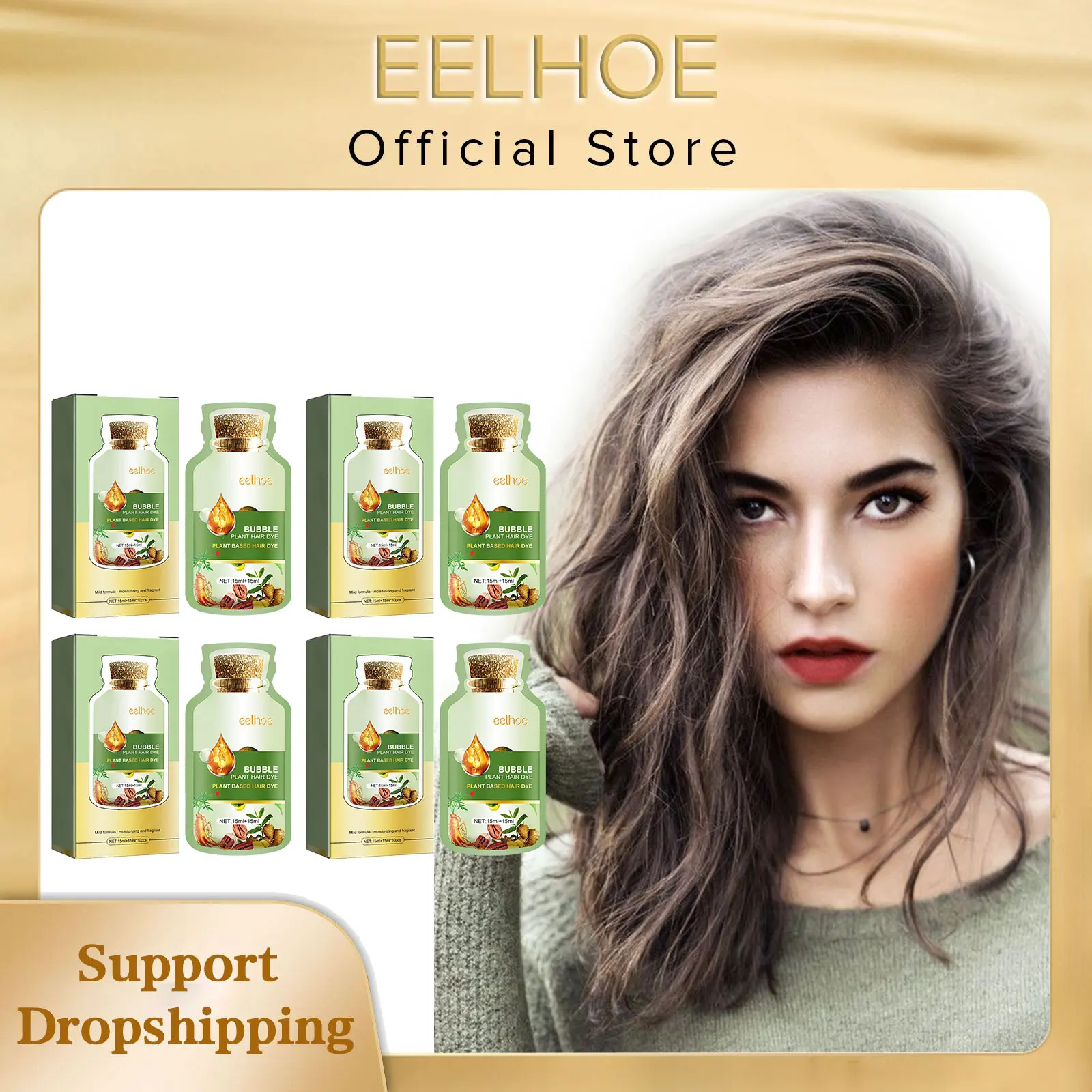 EELHOE-Natural-Plant-Hair-Dye-Care-Coloring-Hair-Long-Lasting ...
