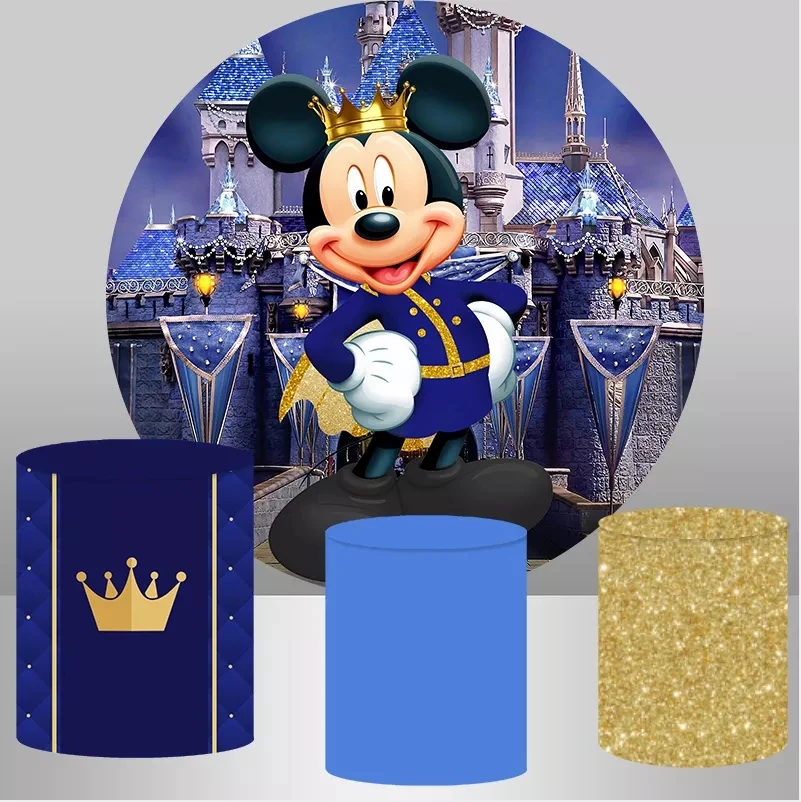 Disney-Mickey-Mouse-Castle-Crown-Prince-Round-Circle-Backdrop-Kids-1st ...