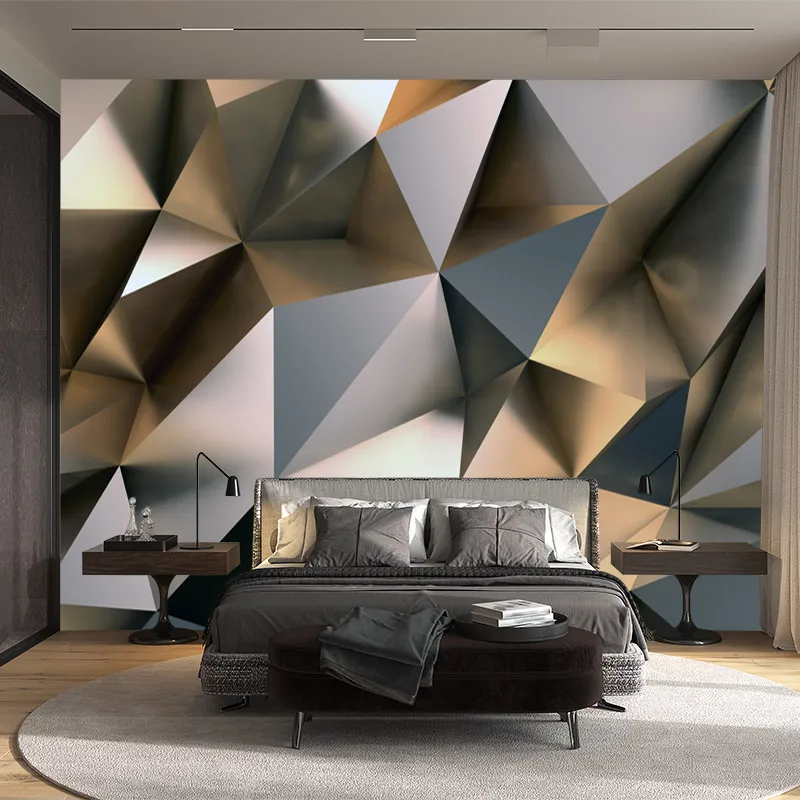 Papier-peint-mural-3D-personnalis-papier-peint-auto-adh-sif-triangle-g ...