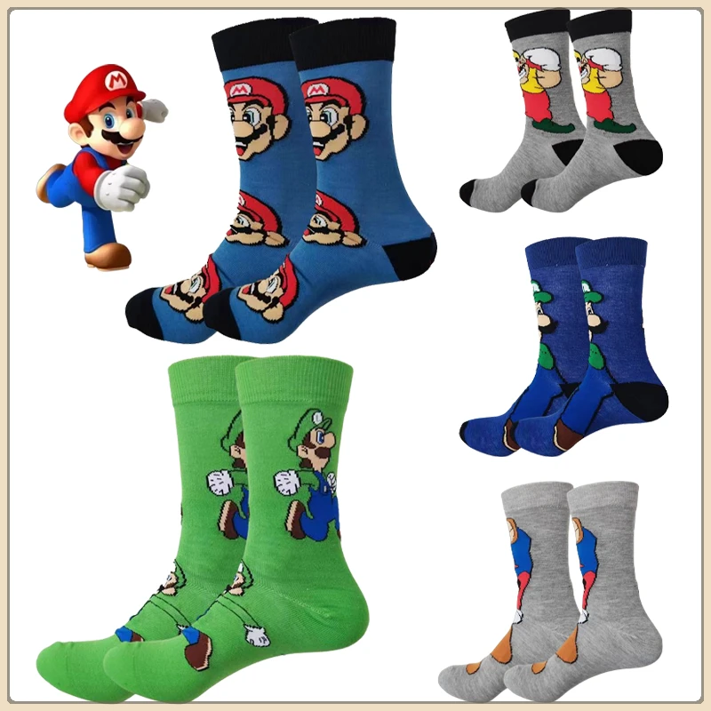 Super-Mario-Socks-Fashion-Men-Women-Printing-Mid-Tube-Sock-Cartoon ...