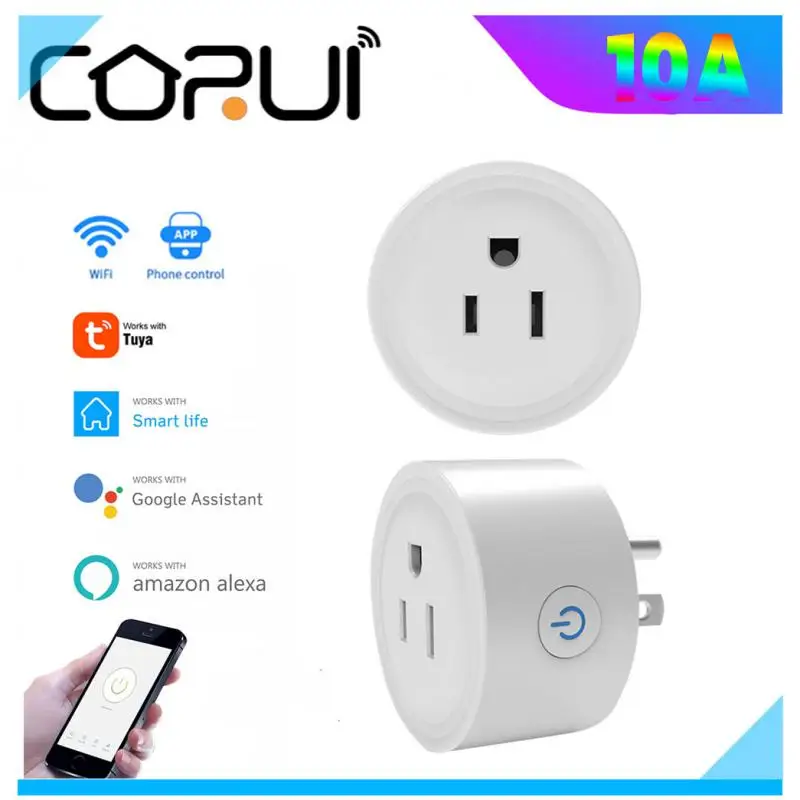 CORUI-10A-US-WiFi-TUYA-Smart-Plug-Socket-Remote-Control-Home-Appliances ...
