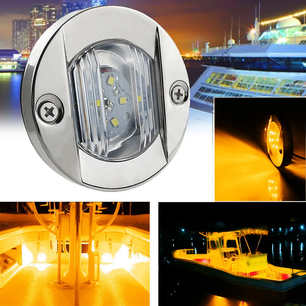 DC12-24V-Marine-Navigation-Light-Boat-Transom-Stern-Lights-6LED-Round ...