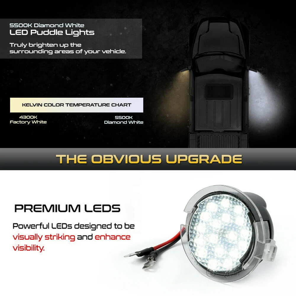 F150 Accessories Xj LED Side Mirror Puddle Light Assembly Para Sa Ford ...