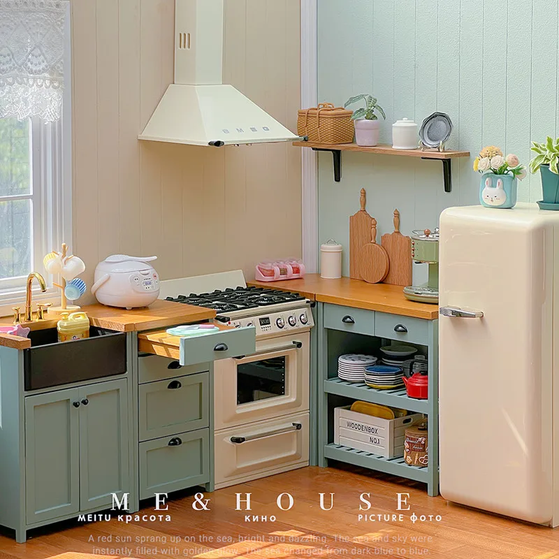 Doll-House-Modelo-M-veis-Acess-rios-Arm-rios-de-Cozinha-Ilha-Plataforma ...