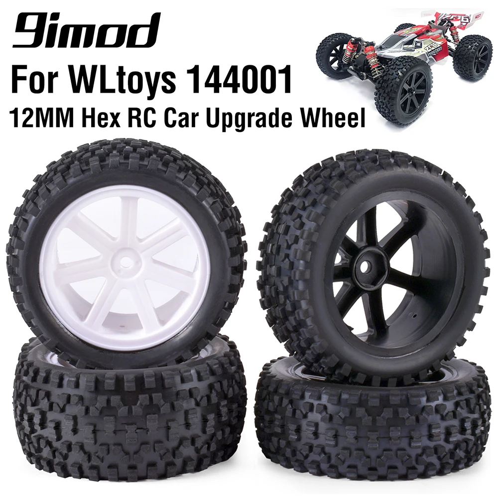 RC-Car-Wheels-and-Tires-1-10-Scale-12mm-Hex-for-WLtoys-144001-124019 ...
