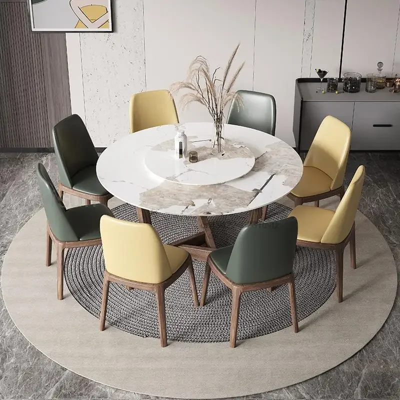 Nordic-Round-Dining-Table-With-Turntable-Breakfast-Apartment-Solid-Wood ...