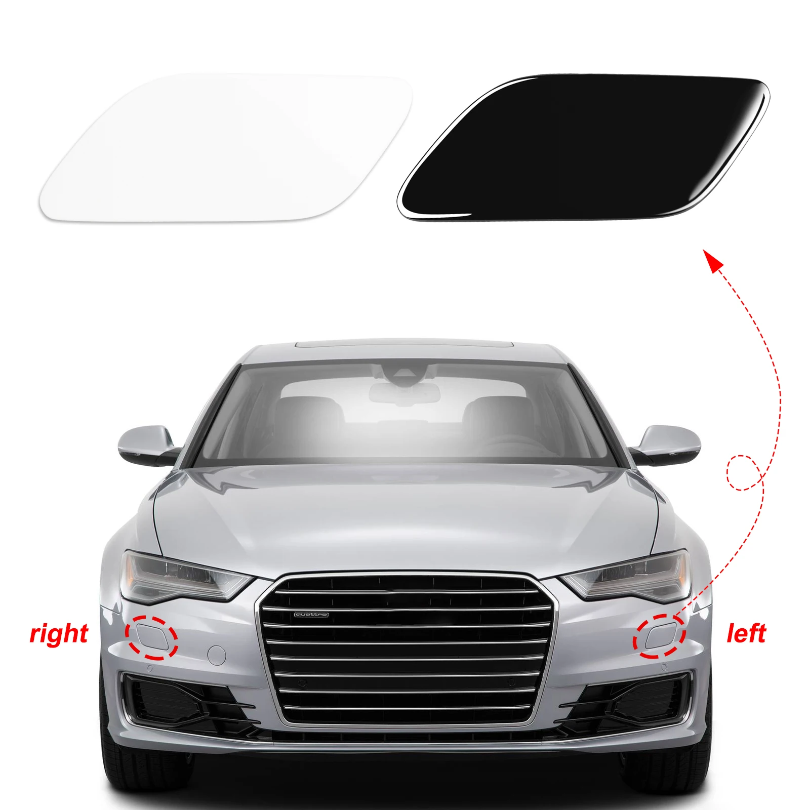Front-Bumper-Headlight-Washer-Cover-Headlamp-Cap-For-Audi-A6 ...