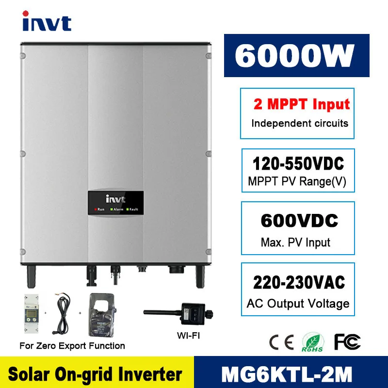 Solar PV Grid Tie Inverter 6000W circuiti Dual MPPT IP65 Iutput DC120V ...