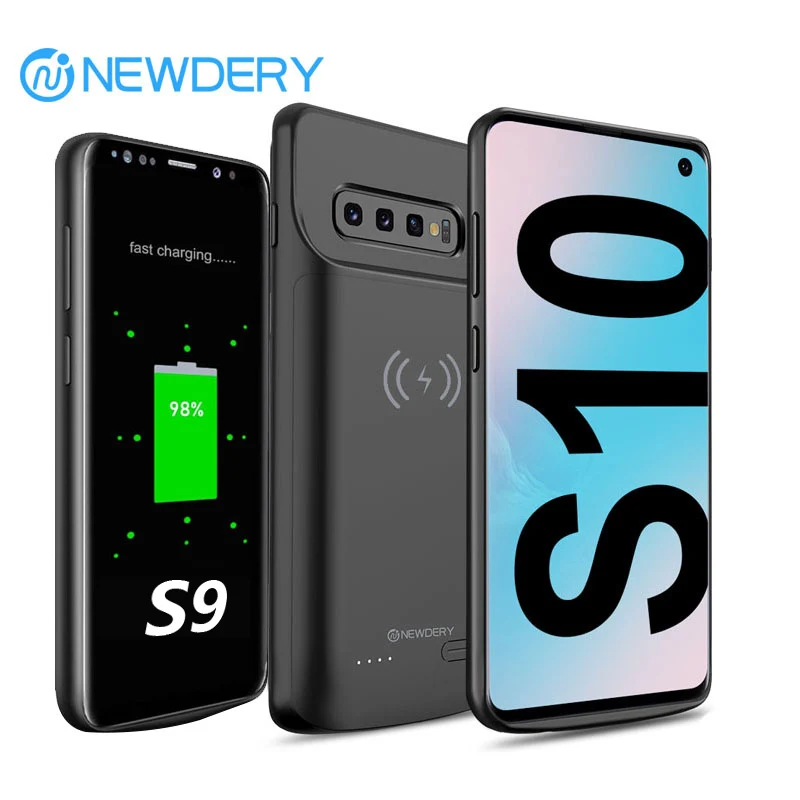 NEWDERY Power Case Caixa de bateria sem fio para S9 S10 Plus Note 8 Note 9 S10e S22 Tampa de ...