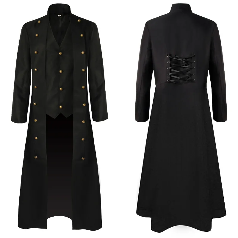 Mens Steampunk Medieval Jacket Pirate Viking Renaissance Costume Formal ...