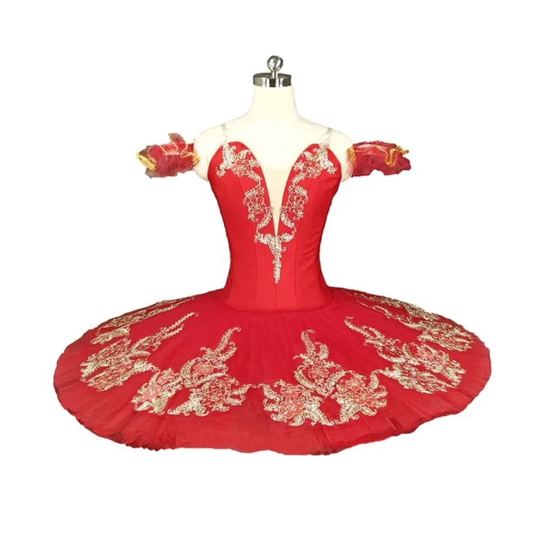 Disfraz de tutú de Ballet rojo para niñas, traje profesional de 12 ...