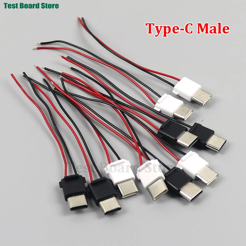 1-10PCS Type-C male 2p welding wire waterproof strip connector charging ...