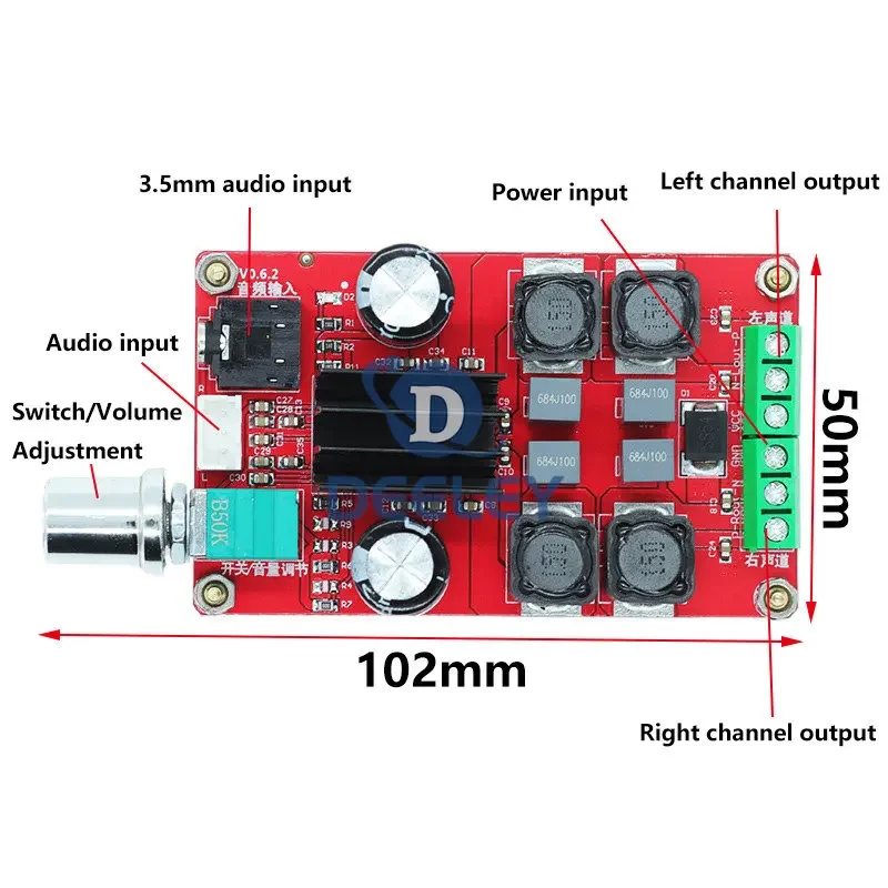 TPA3116-TPA3116D2-Dual-Channel-2-50W-Stereo-Power-Amplifier-Board ...