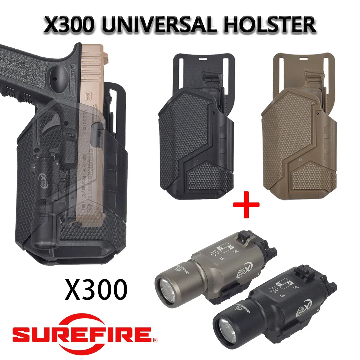 Funda-t-ctica-Glock-17-X300-con-linterna-Surefire-X300-Airsoft ...