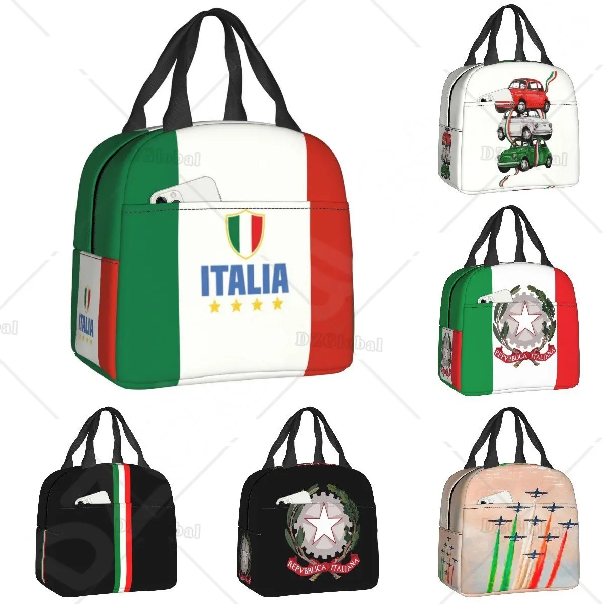 Flag-of-Italy-Lunch-Bag-Women-Italian-Patriotic-Resuable-Cooler-Thermal ...