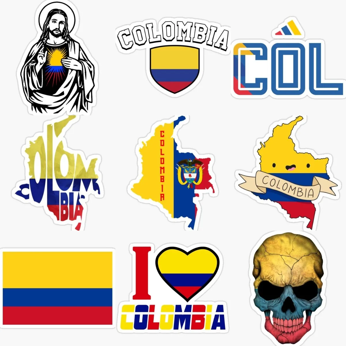 Colombia-COL-Flag-Map-Creative-Stickers-Vinyl-Car-Bumper-Laptop-Window ...