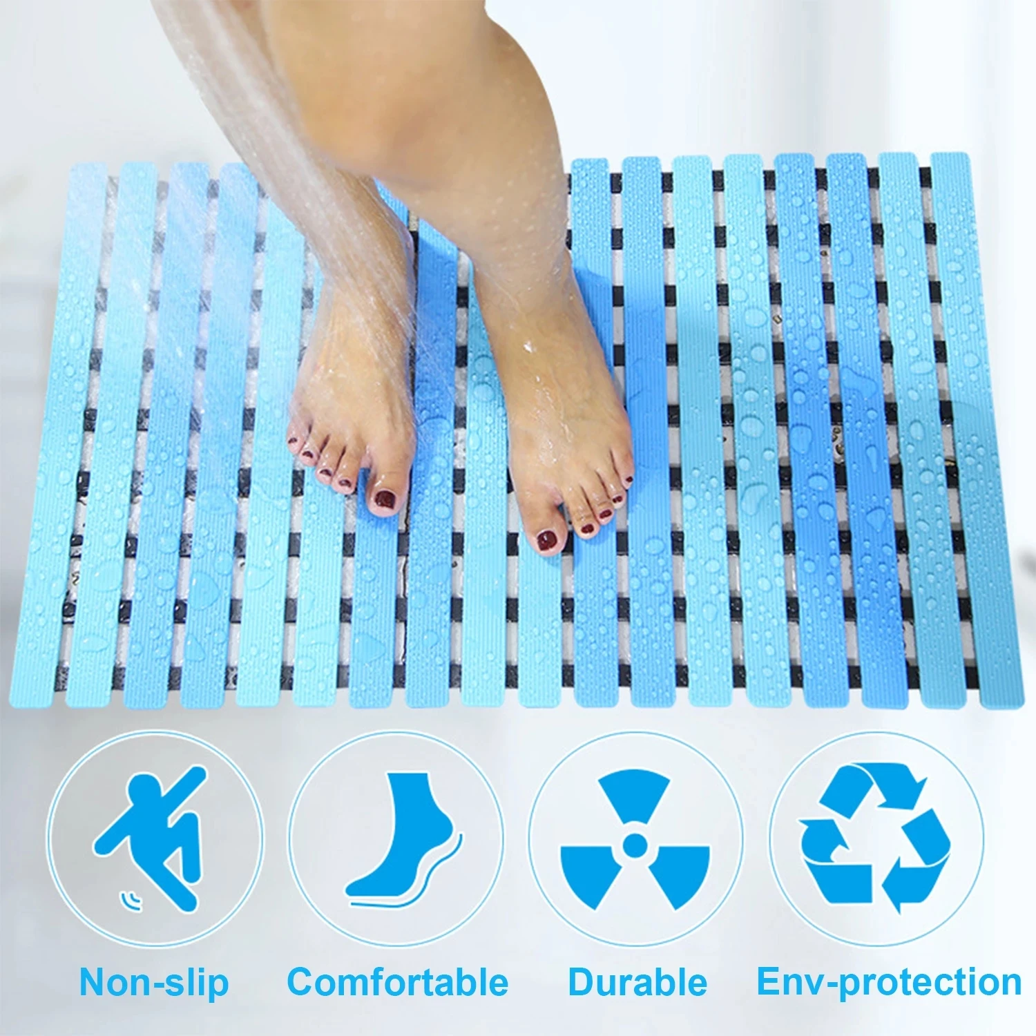 Shower Bath Mat Non-Slip Bathroom Mat Household Kitchen Bathroom ...