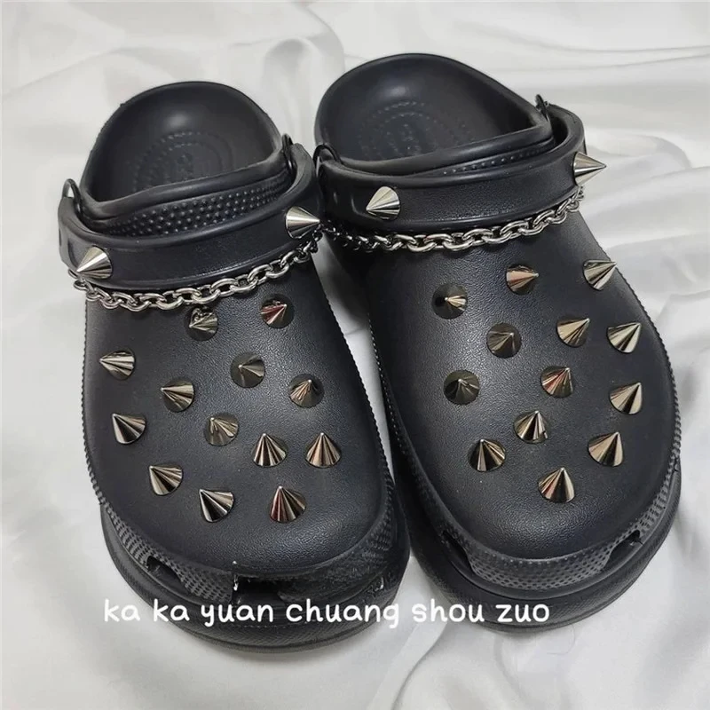 DIY-Shoe-Charms-for-Crocs-Punk-Metal-Rivet-Designers-Chains-Charms ...