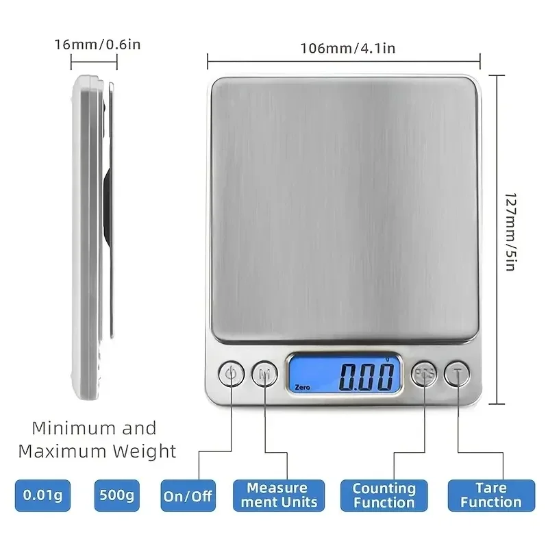 Digital-Kitchen-Scale-Stainless-Steel-Food-Scale-with-LCD-Display-for ...