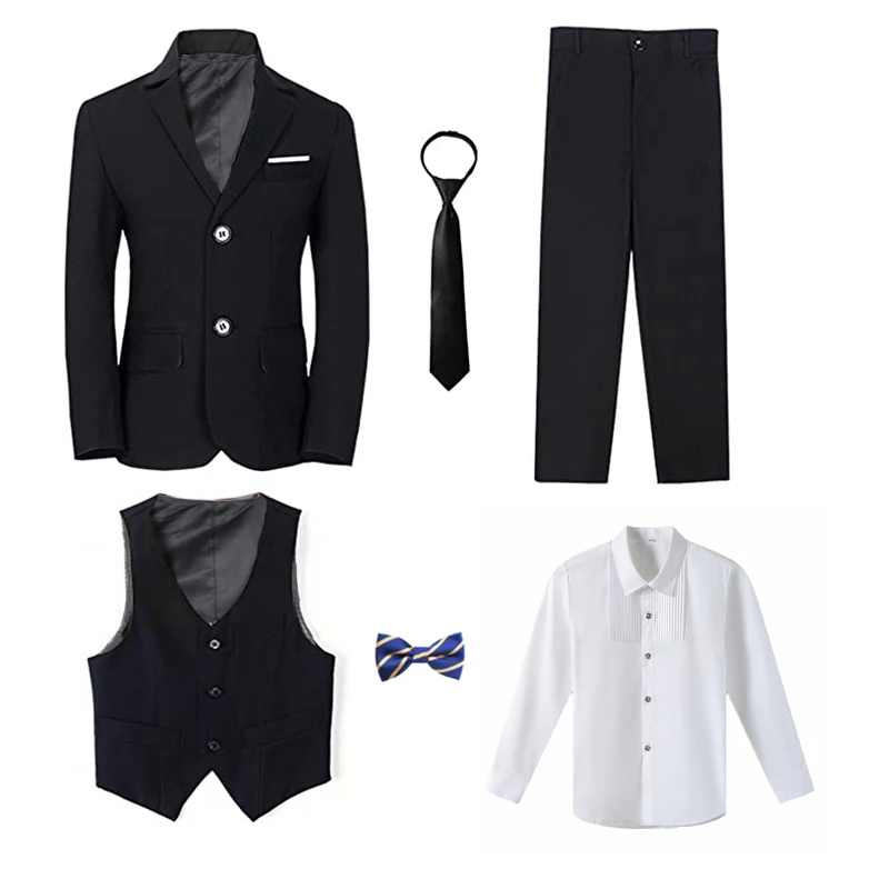 Boy-s-balzer-Formal-Blue-Black-Slim-Fit-Suits-Set-Child-Weddings ...