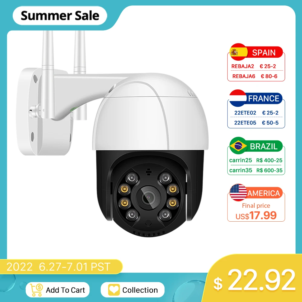 1080P PTZ Wifi IP Camera Outdoor 4X Digital Zoom AI Human Detect ...