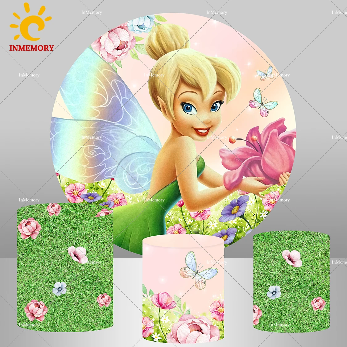 Fairy Princess tinkerbell Circle Round Backdrop Cover for Little Girl ...