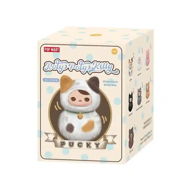 POP MART PUCKY Roly-Poly Kitty Series-Vinyl Plush Blind Box Mystery Box ...