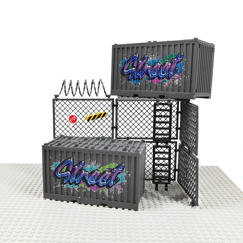 MOC Military Container Blocks Bricks Box for Boys WW2 War Base ...