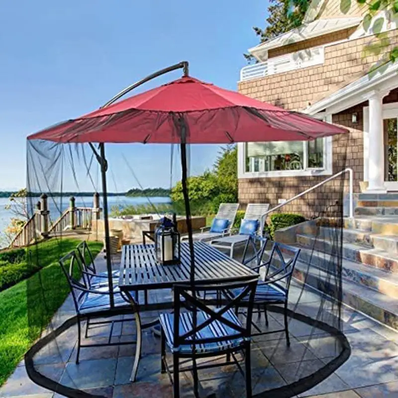 Umbrella-Mosquito-Net-Round-for-Outdoor-Garden-Patio-Adjustable-Canopy ...