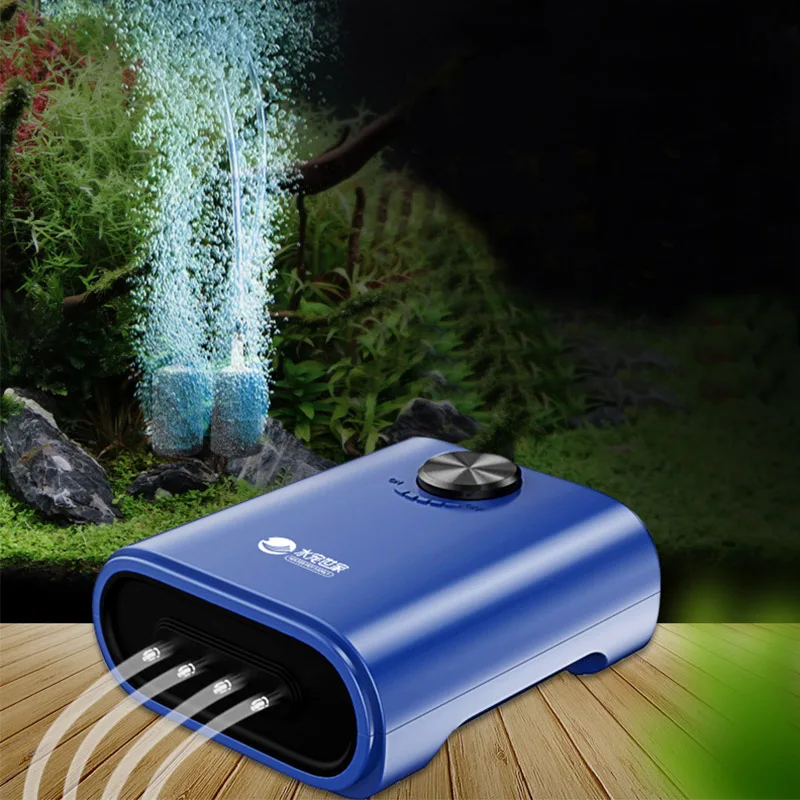Silent Aquarium Oxygen Air Pump with Check Valve Fish Tank Four Outlet ...