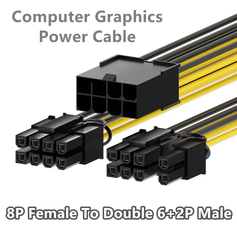 5PCS-LOT-8-Pin-PCI-Express-to-Dual-PCIE-6-2-Pin-Power-Graphics-Cable ...