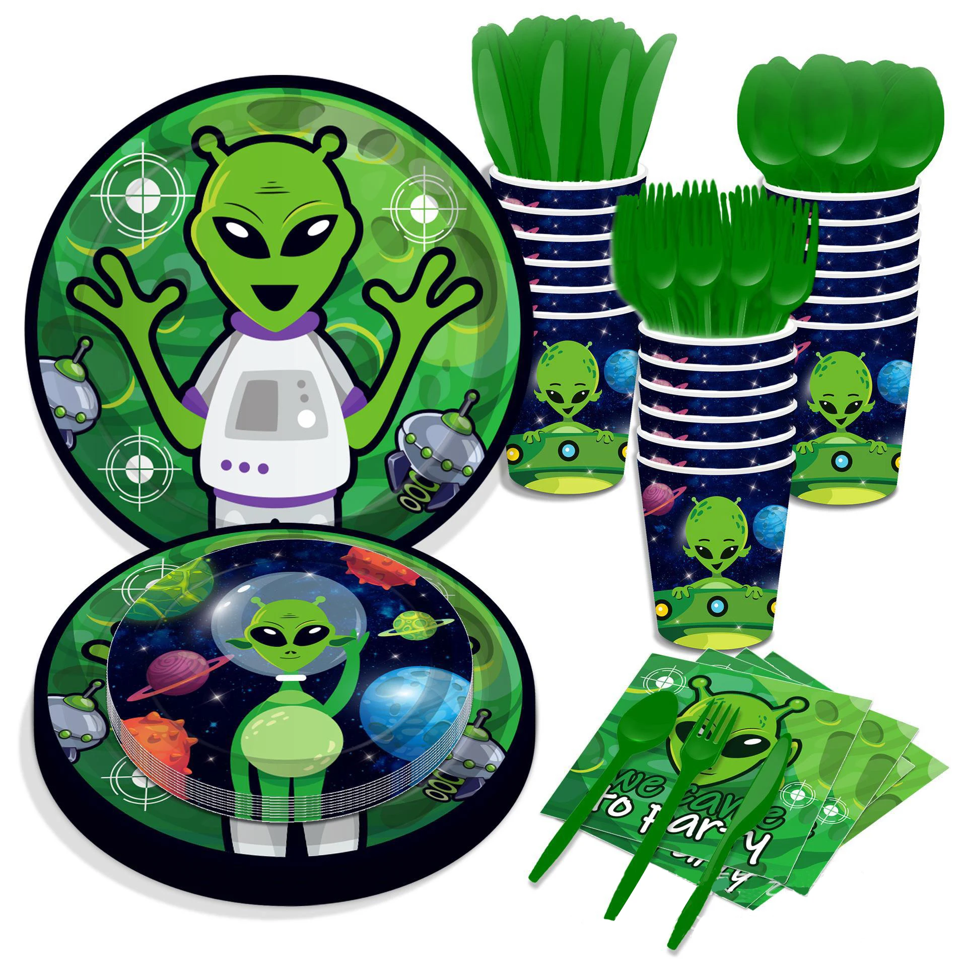 Party Supplies Plates Cups Napkins Balloons | Alien Birthday ...