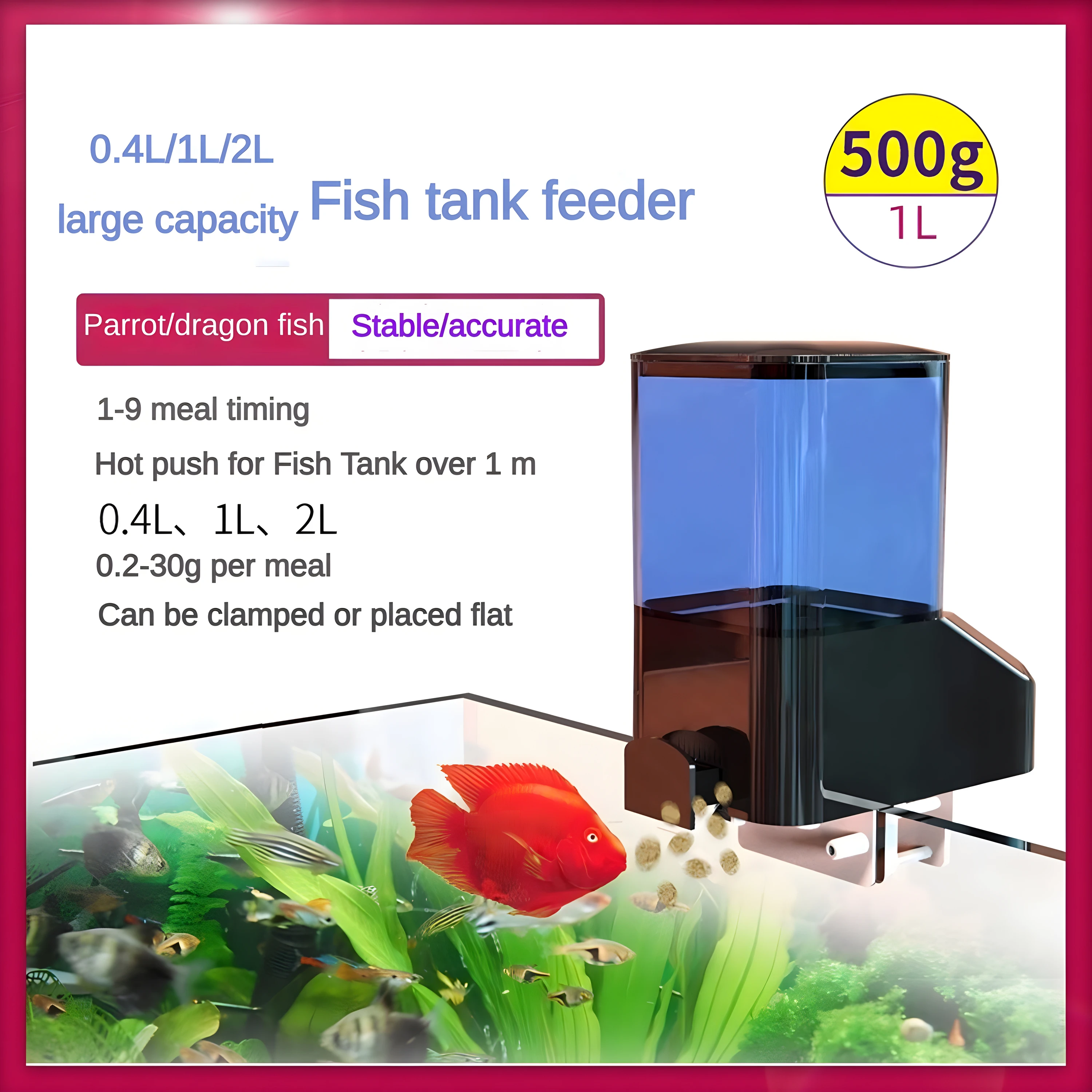 EVNICE-Automatic-fish-feeder-koi-parrotfish-dragon-fish-tank-aquarium ...