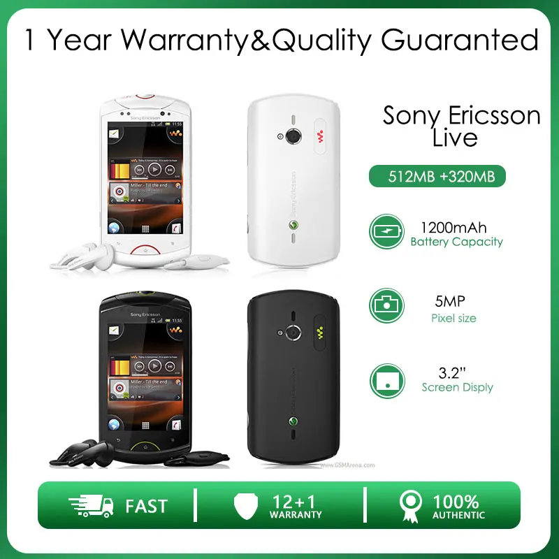 Sony Ericsson Live with Walkman WT19 Unlocked 320MB 512MB RAM 5MP ...