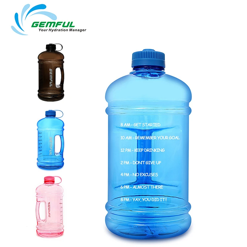 GEMFUL Large Water Bottle Motivational 3 Liter BPA Free Big Water Jug ...
