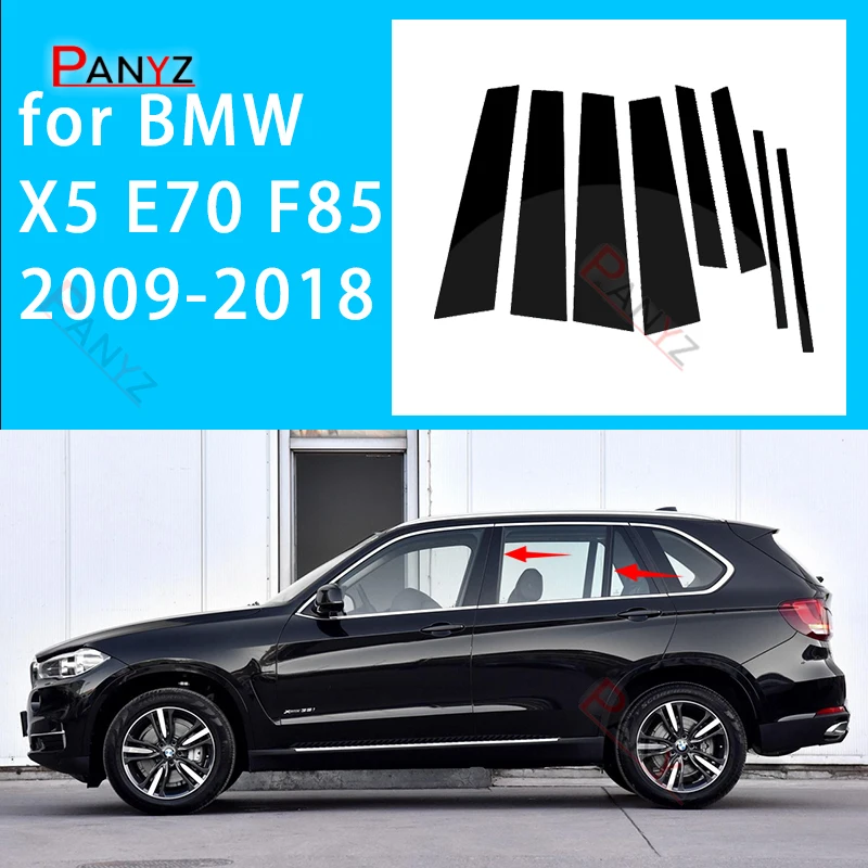 8Pcs-Carbon-Fiber-Black-Car-Door-Window-Column-B-C-Pillar-Post-Trim ...