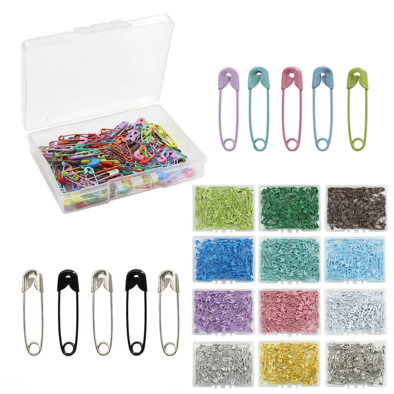 120pcs/box Safety Pins Colored Safety Pins Metal Safety Pins With ...