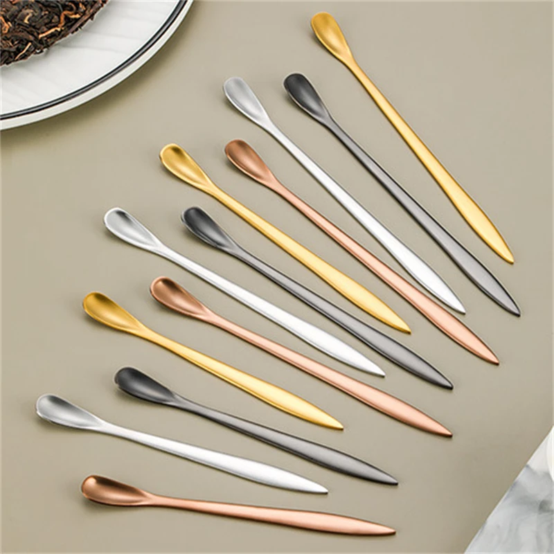 Stainless-Steel-Two-In-One-Teaspoon-Home-Coffee-Tea-Stirring-Spoon-Long ...
