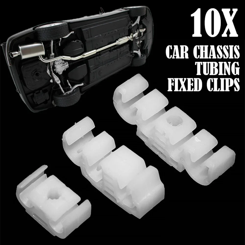 10pc Auto Chassis Tubing Fixed Line Hook White Fastener Brake Cable ...