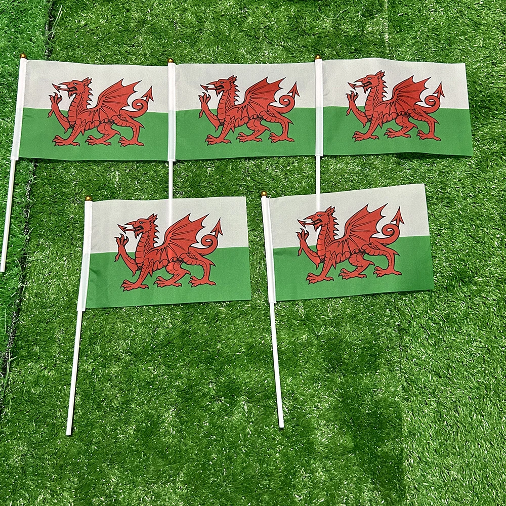 SKY FLAG Wales hand Flag 10/20/50/100pcs 21*14cm Welsh Hand Waving ...