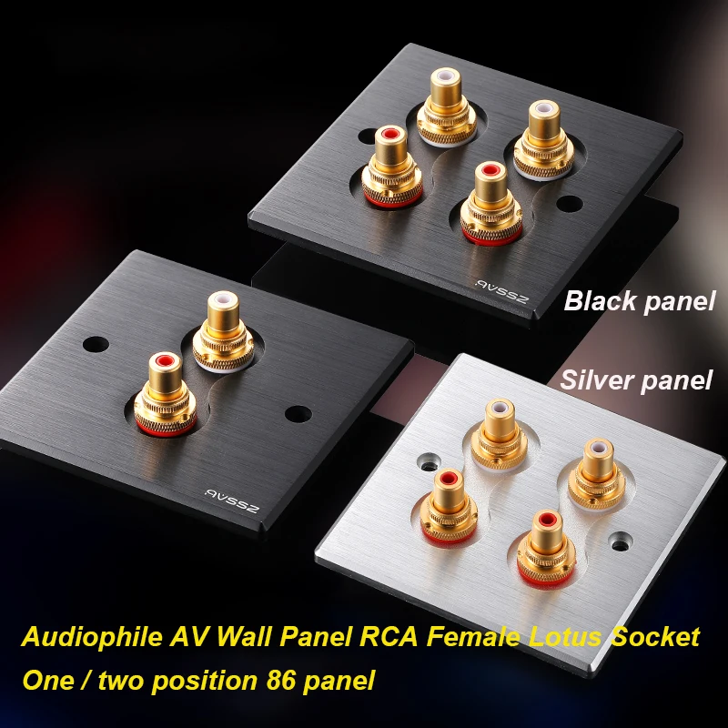1-Pcs-Gold-plated-RCA-Socket-Blank-Panels-1-2-Position-86-Panel ...