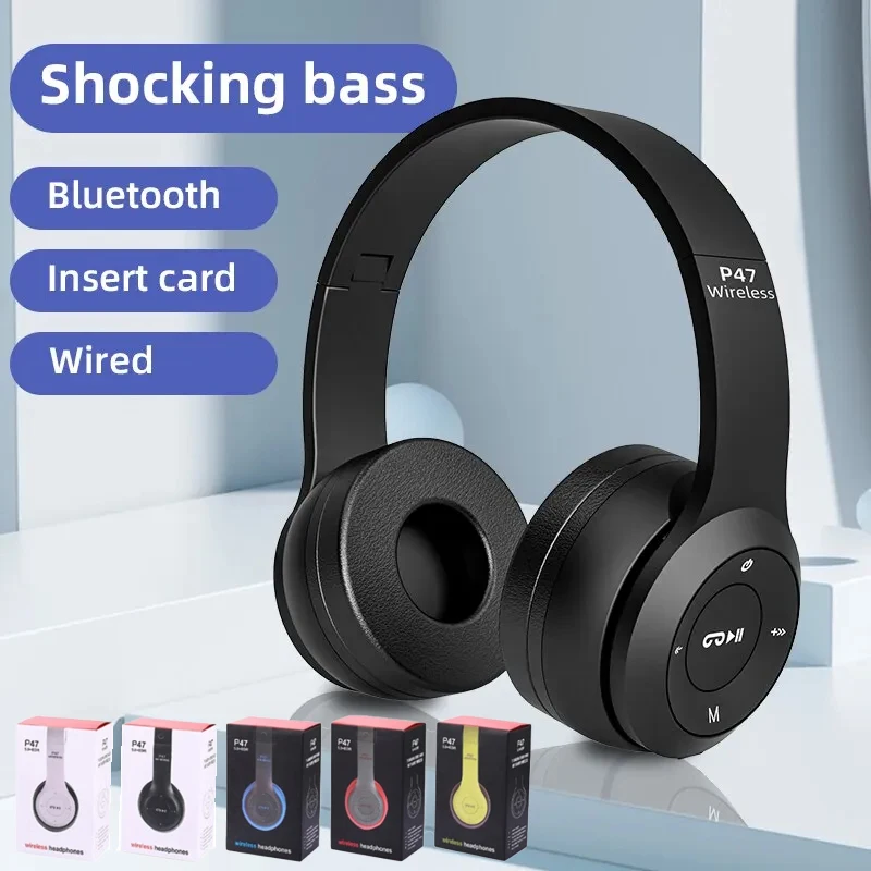 P47-Wireless-Headphone-Bluetooth-5-0-TWS-Stereo-Earphone-Foldable-Bass-Helmet-Support-SD-Card ...