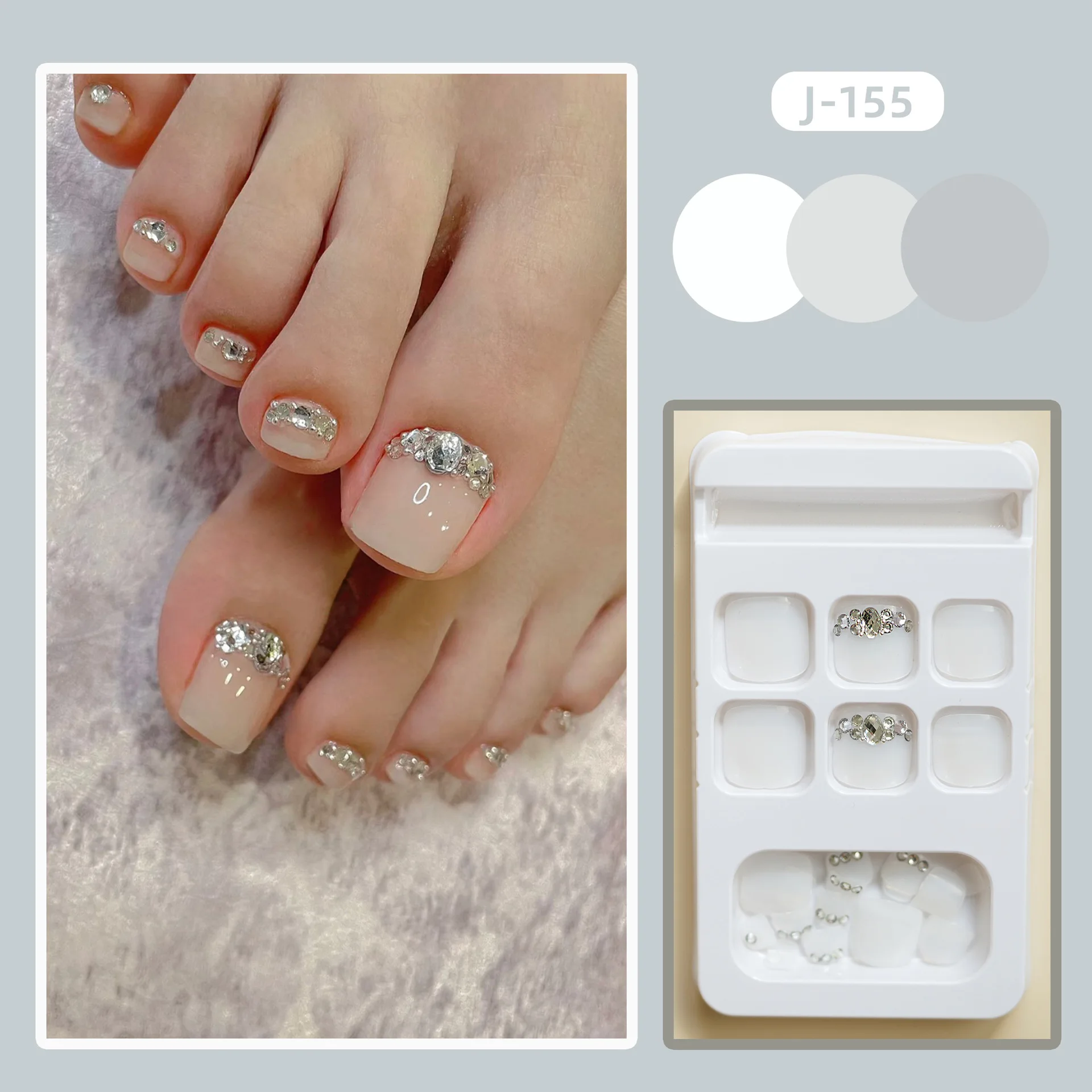 Toe Nail Art Designs With Rhinestones