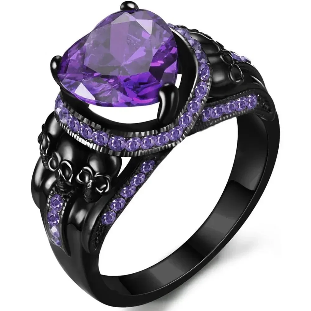 Gothic-Jewelry-Black-Skull-Rings-Biker-Rings-Vampire-Accessories ...