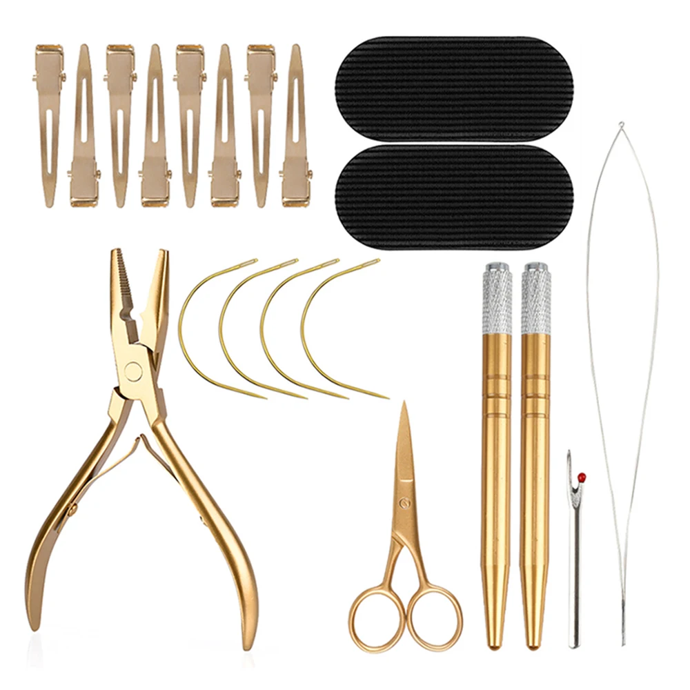 Weft-Application-Kits-Hair-Extension-Pliers-Kits-with-Pulling-Loop-Tool ...
